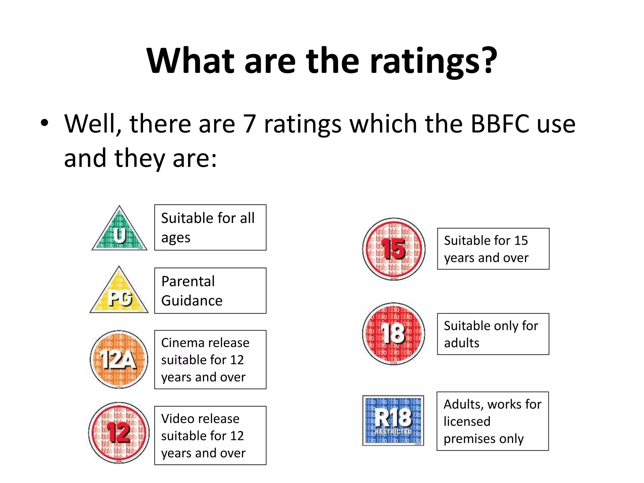 Bbfc & understanding of film rating | PPT