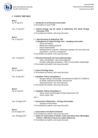RR Course Profile | PDF