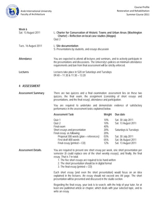 RR Course Profile | PDF