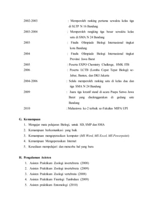 DAFTAR RIWAYAT HIDUP DADI ROSADI | DOCX