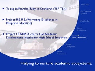 Bato Balani Foundation Corporate Presentation | PDF