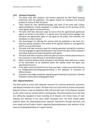 Bb guidelines on agent banking for the banks | PDF
