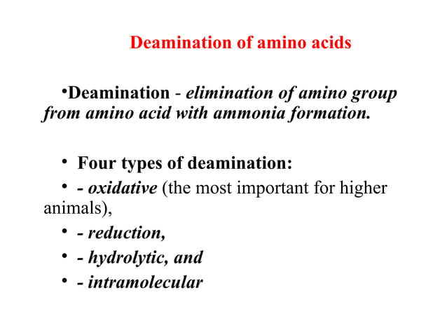 TRANSDEAMINATION AND DEAMINATION | PPT | Chemistry | Science