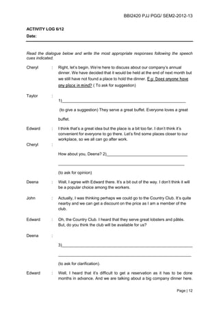 Bbi 2420 pjj ppg assignment 1- portfolio | PDF