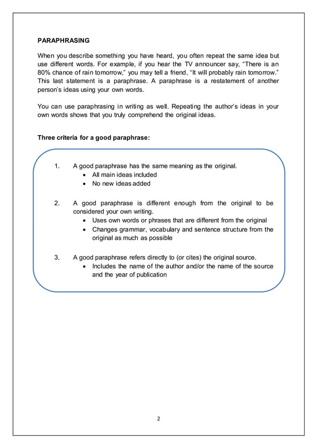 paraphrasing | PDF