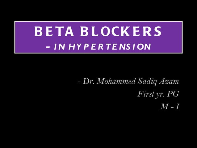 Beta Blockers in HTN | PPS
