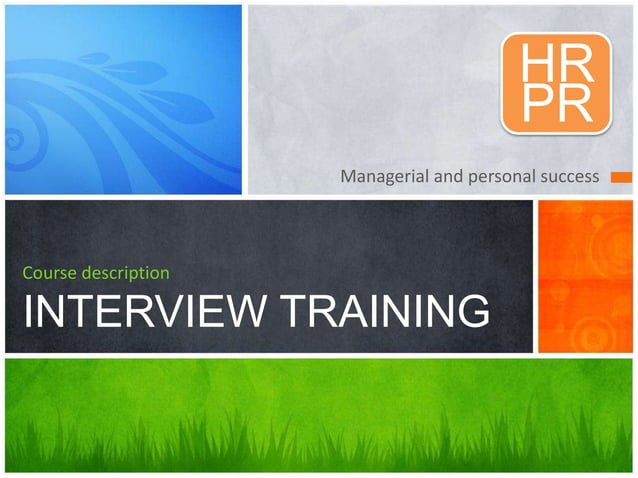 Interview training - course description | PPT