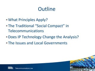 Telecommunications Policy in an IP World | PPT