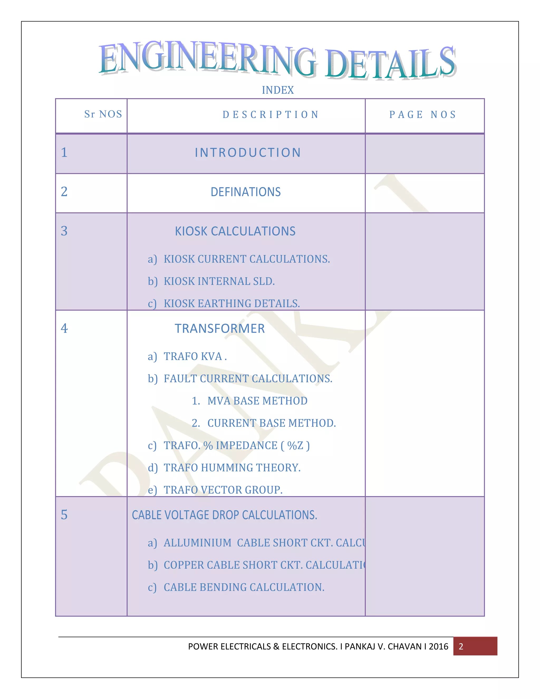 Electrical Design calculations | PDF