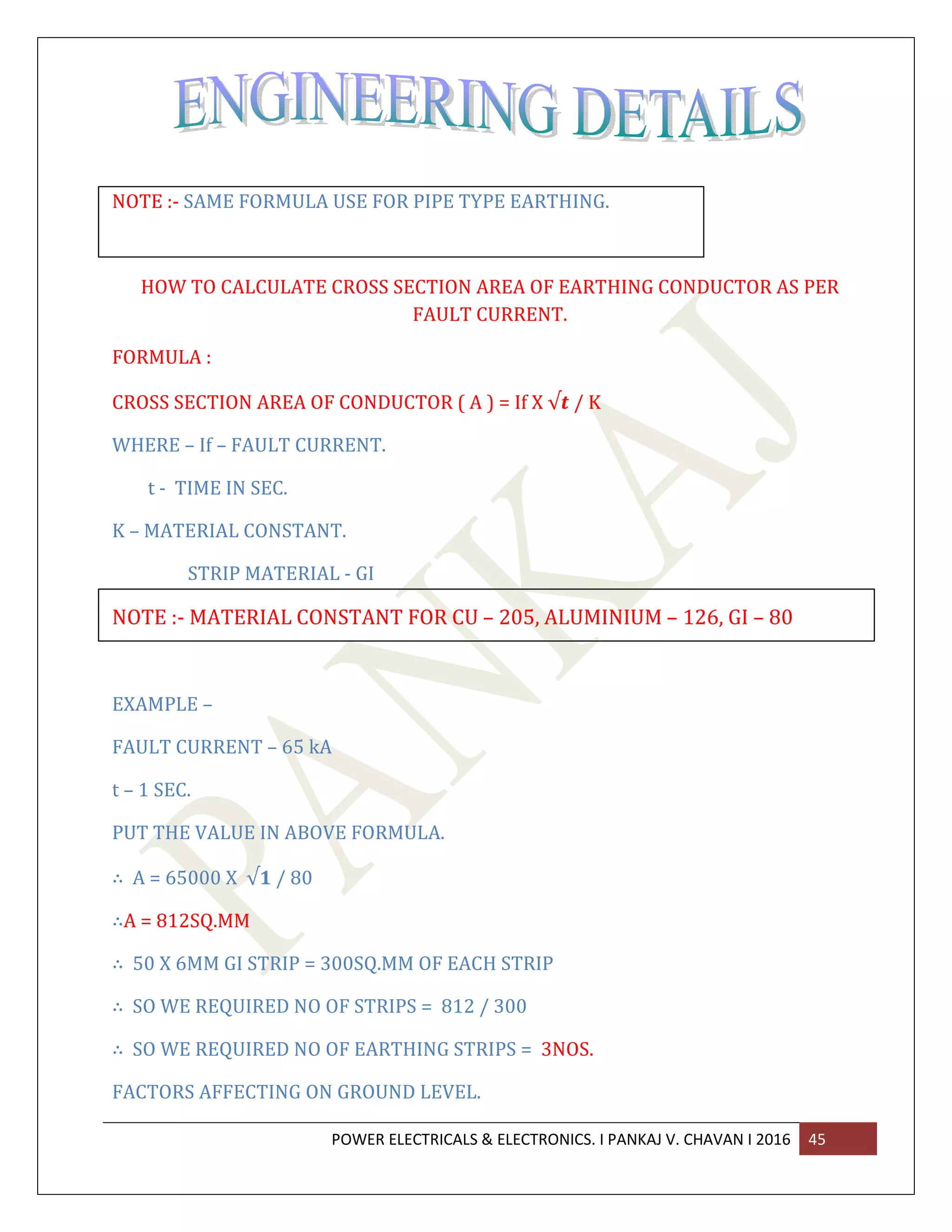 Electrical Design calculations | PDF
