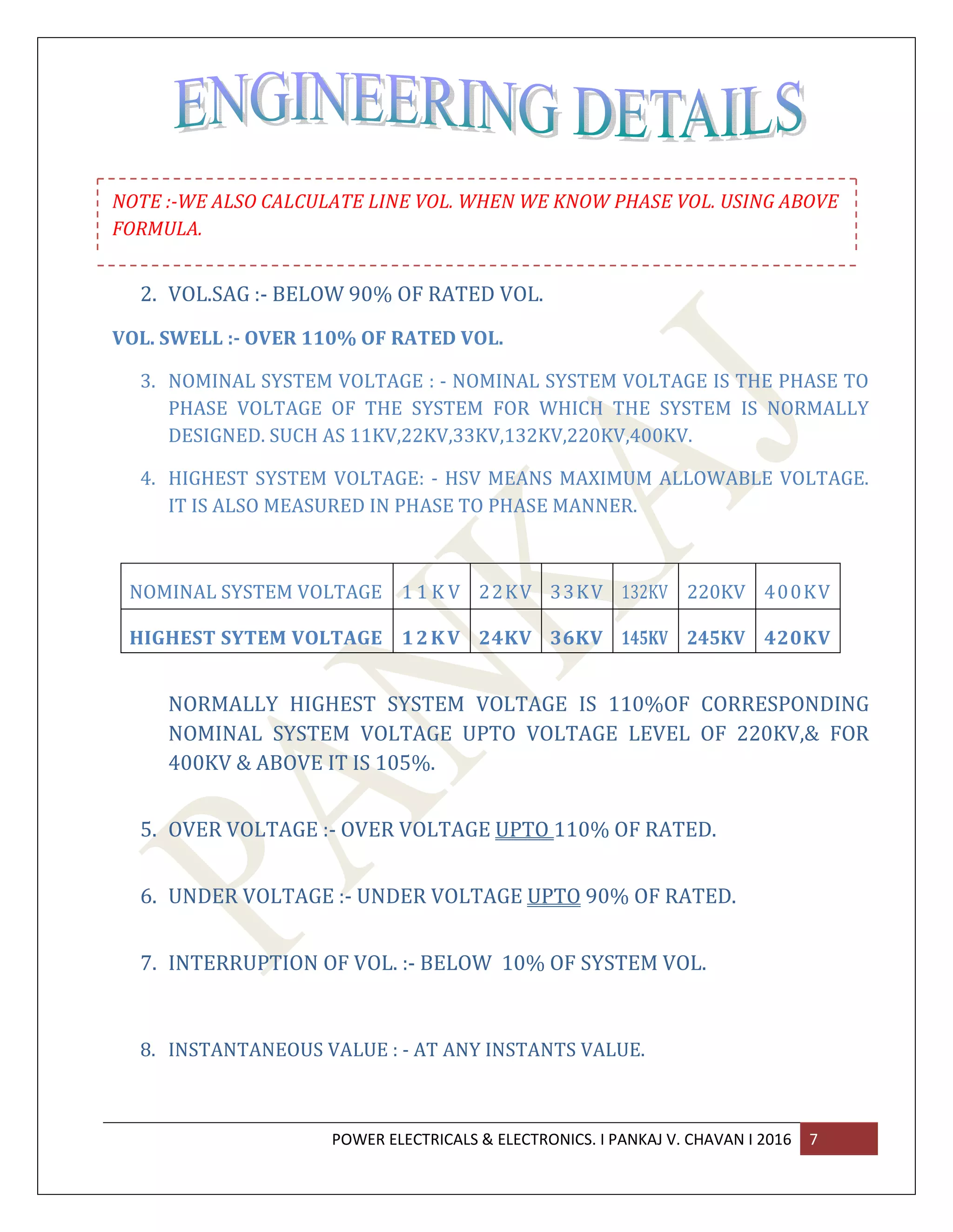 Electrical Design calculations | PDF