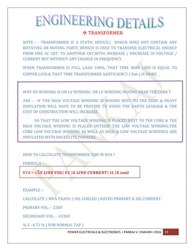 Electrical Design calculations | PDF