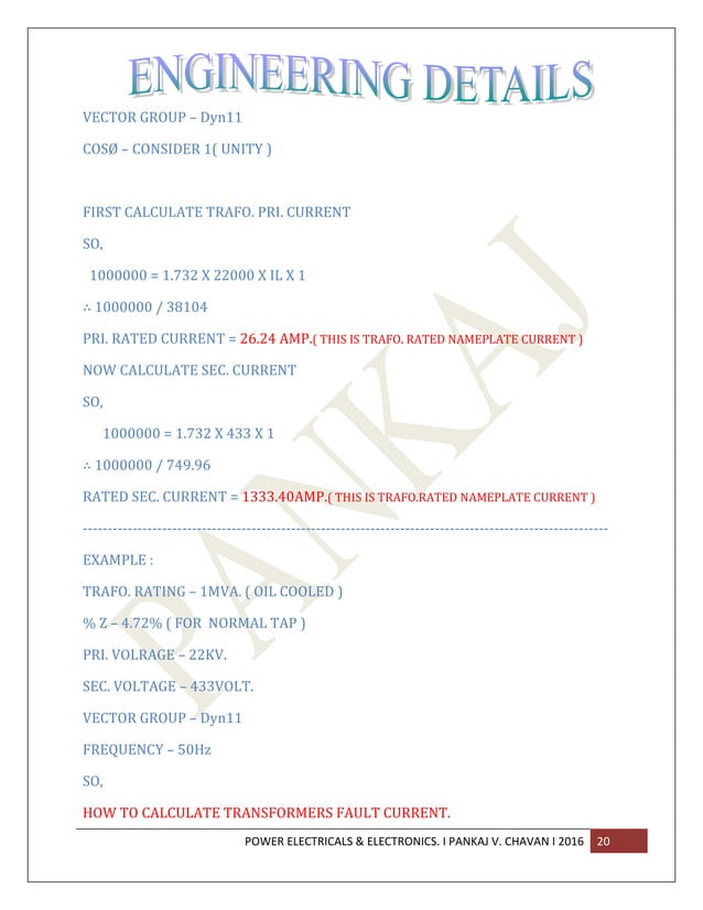 Electrical Design calculations | PDF