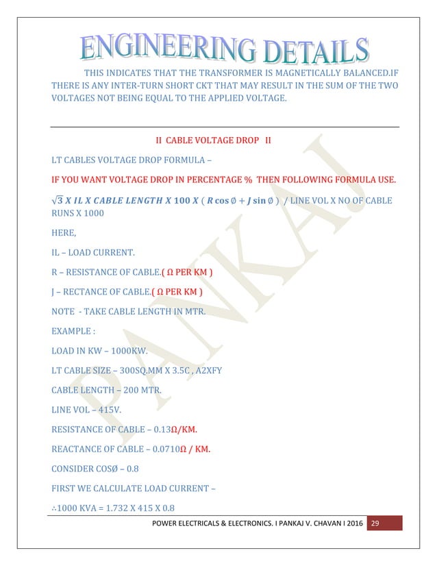 Electrical Design calculations | PDF