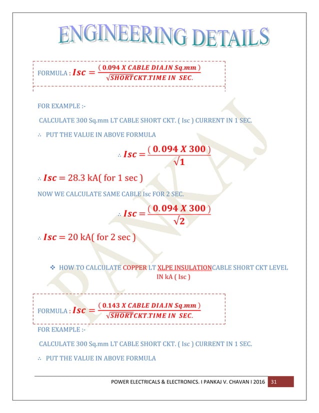 Electrical Design calculations | PDF