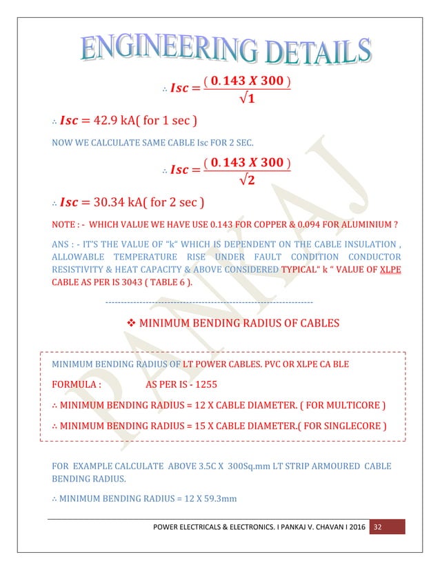 Electrical Design calculations | PDF