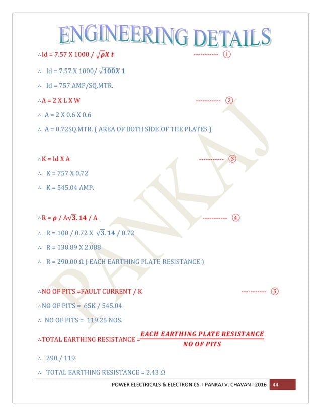Electrical Design calculations | PDF
