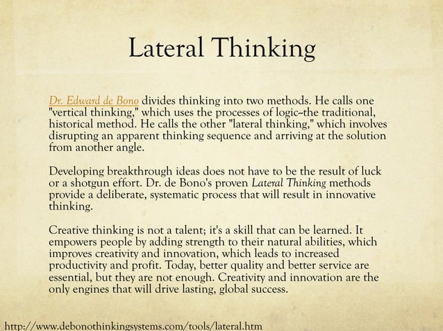 Lecture 5: Creative Thinking | PDF