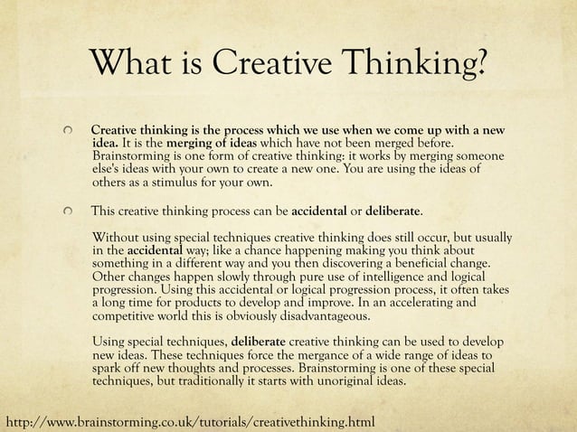 Lecture 5: Creative Thinking | PDF