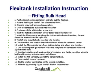 BBL flexitank with instruction | PDF