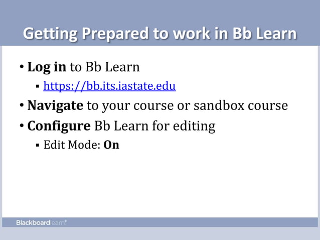 Developing a BbLearn Course | PPTX | Educational Assessment | Education