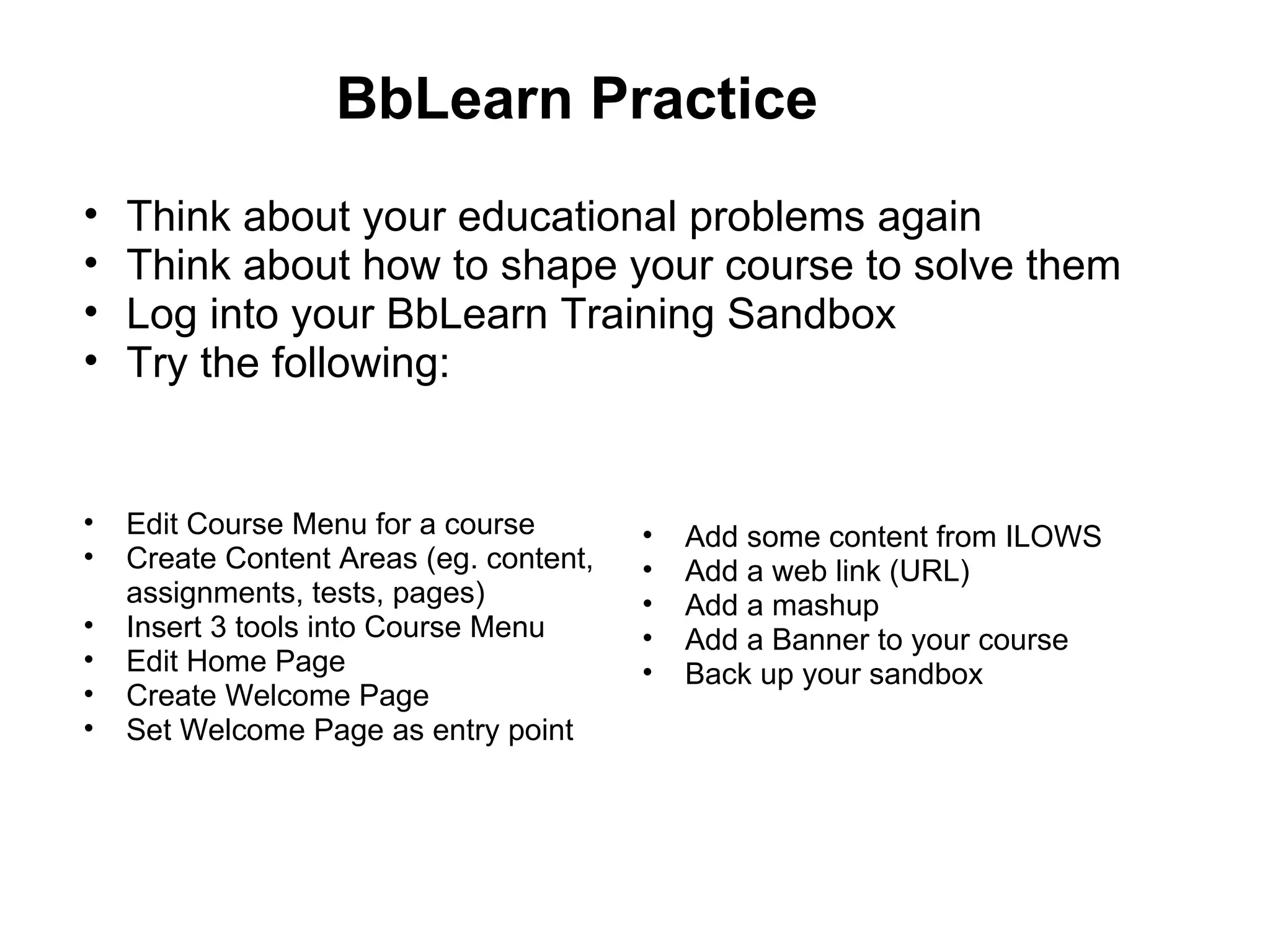 Bb learn fundamentals | PPT