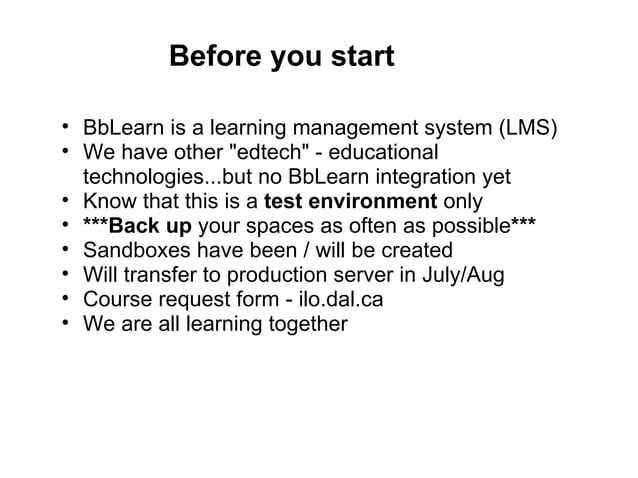 Bb learn fundamentals | PPT