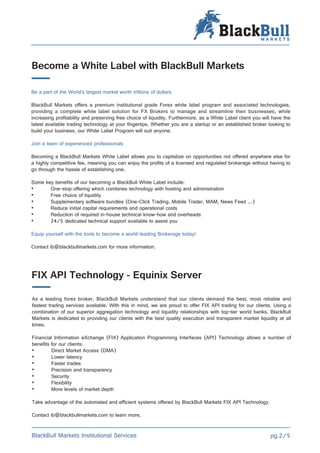 BlackBull Markets - Forex White Label Program | PDF