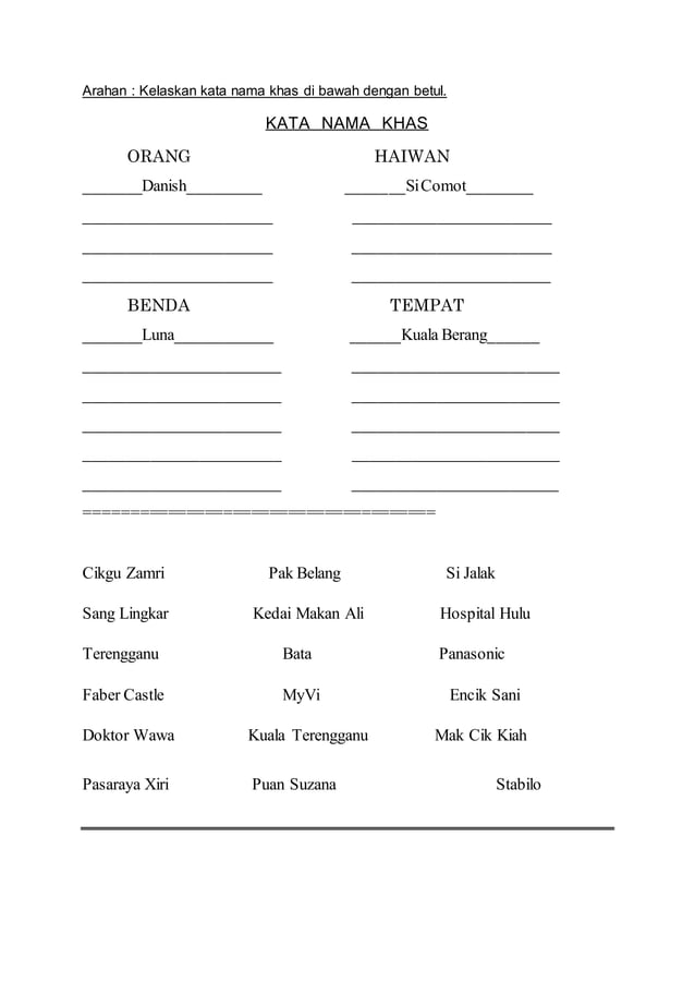 Bbm kata nama khas | PDF