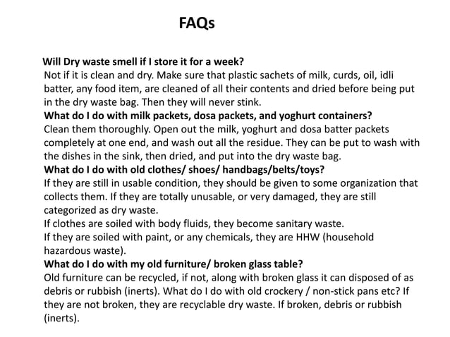 BBMP waste segregation | PPT