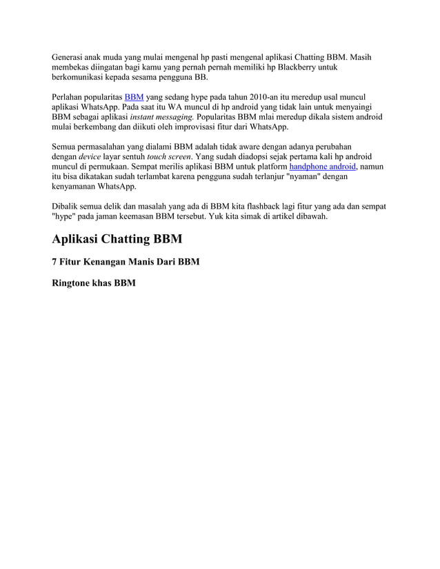 Bbm resmi tutup layanan | PDF