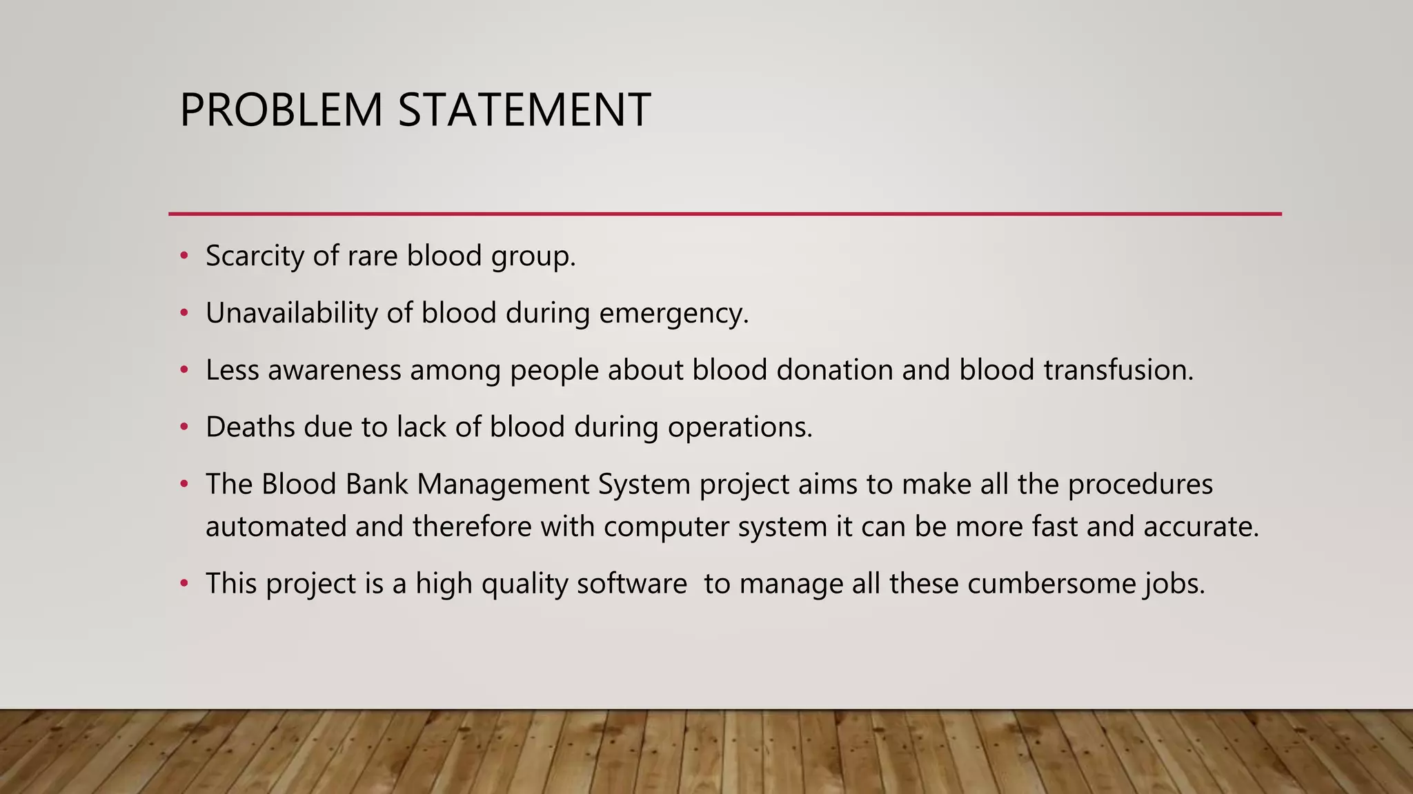 Blood Bank Management System | PPTX