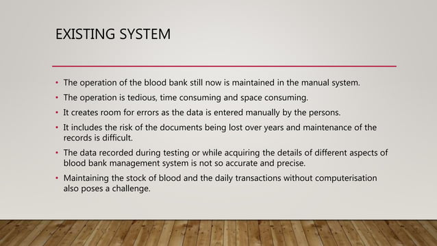 Blood Bank Management System | PPTX | Business Banking & Finance | Business