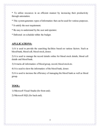 Blood Bank Management System Project Proposal | DOCX