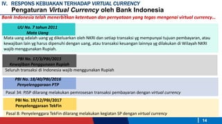 Kebijakan Bank Indonesia terkait Virtual Currency | PPT