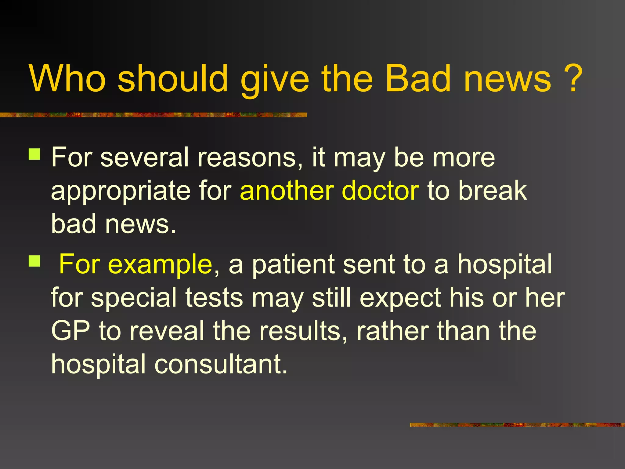 Breaking Bad News - Easy to Break | PPT