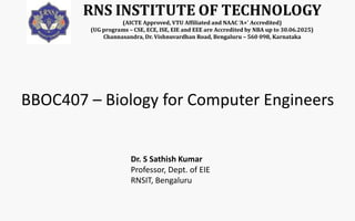 BBOC407 Module 1.pptx Biology for Engineers | PPTX