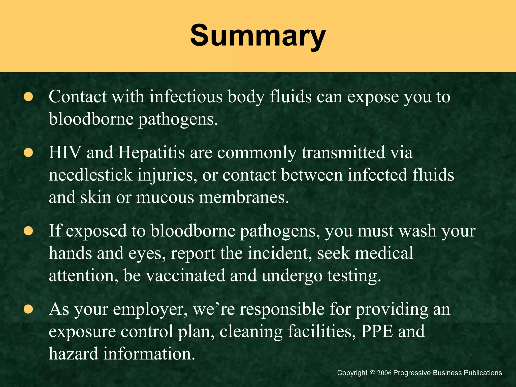 Bloodborne Pathogen Safety | PPTX