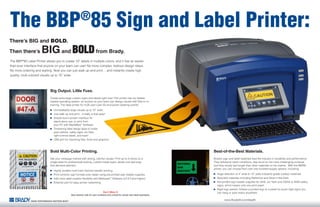 Brady BBP85 Printer Brochure | PPT