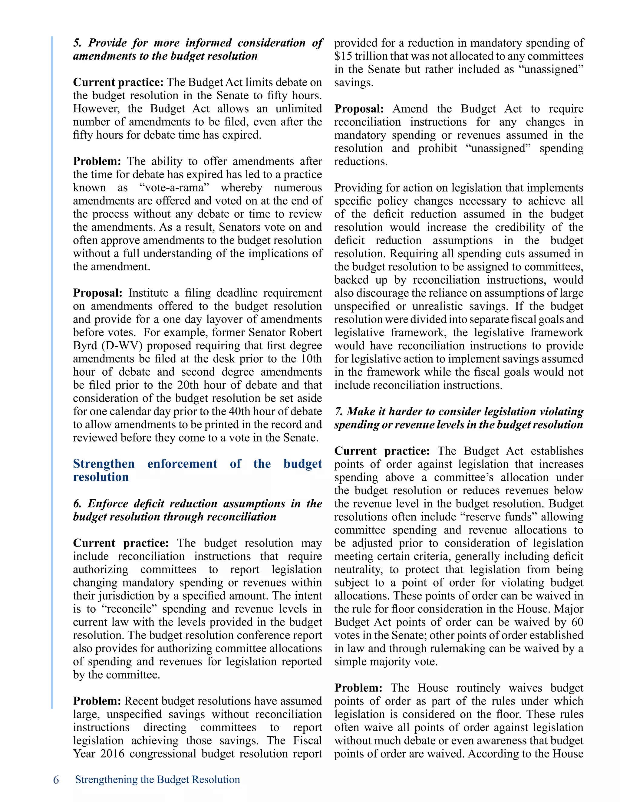 Strengthening the Budget Resolution | PDF