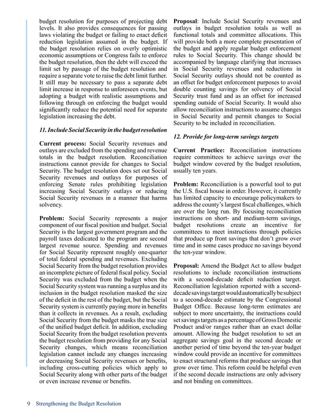 Strengthening the Budget Resolution | PDF