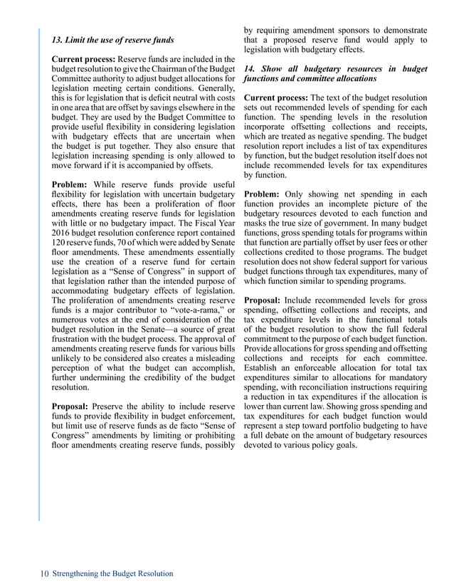Strengthening the Budget Resolution | PDF