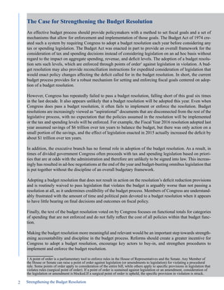 Strengthening the Budget Resolution | PDF
