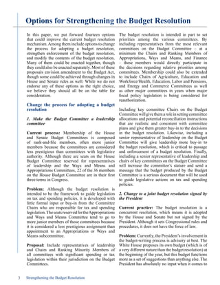 Strengthening the Budget Resolution | PDF