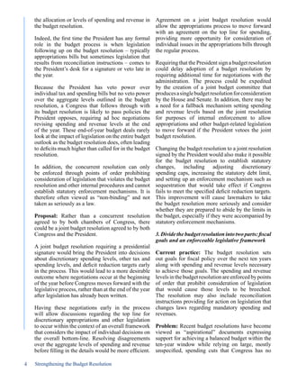 Strengthening the Budget Resolution | PDF