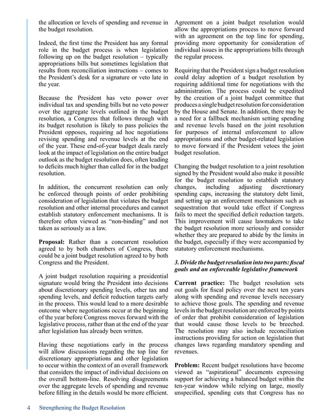 Strengthening the Budget Resolution | PDF