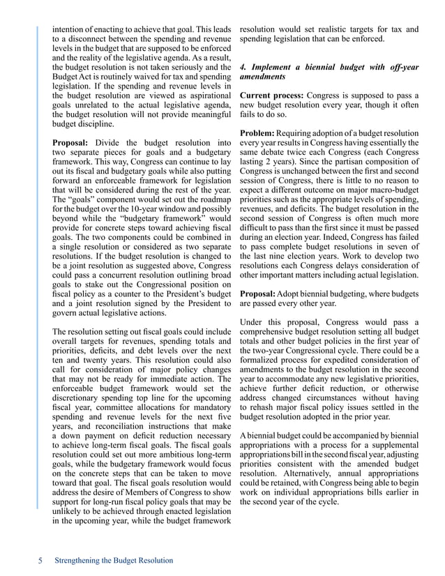 Strengthening the Budget Resolution | PDF