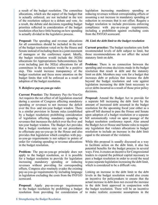 Strengthening the Budget Resolution | PDF