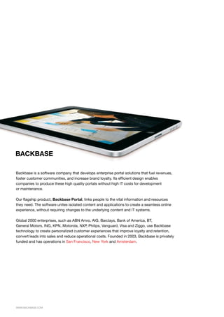 Backbase Portal Brochure | PDF