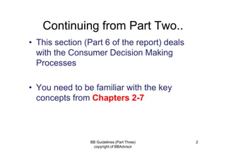 BB Project Guidelines (Part Three : Consumer Decision Process) | PDF